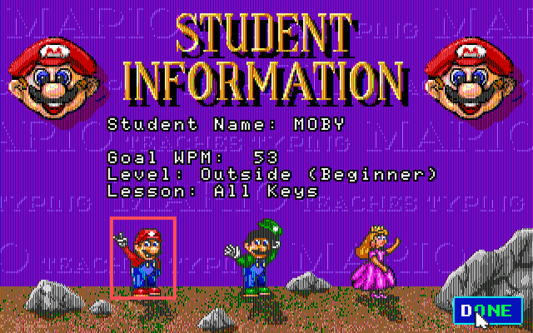Mario Teaches Typing | play online