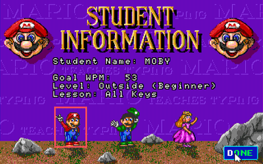 Mario Teaches Typing | play online
