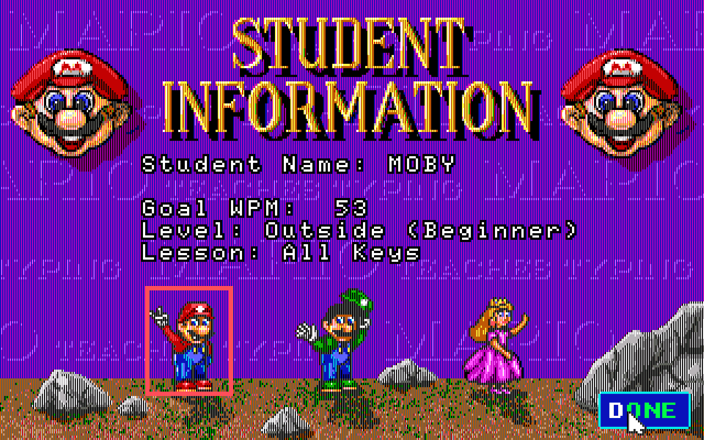 Mario Teaches Typing | play online