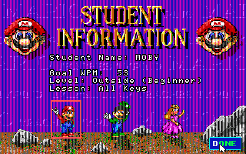 Mario Teaches Typing | play online