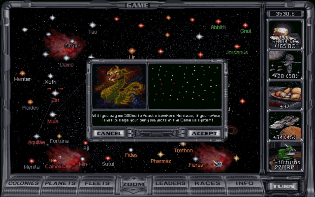 Master of Orion II: Battle at Antares | play online